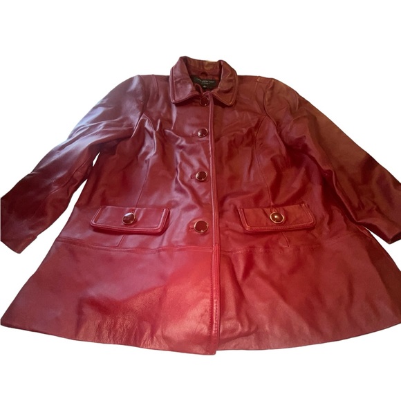 Centigrade | Jackets & Coats | Vintage Xl Blood Red Leather Jacket Big ...